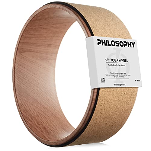 Philosophy Gym 13-inch Professional Yoga Wheel Roller - Cork/Wood Grain