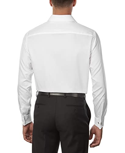 Calvin Klein Men's Regular Fit Non Iron Solid Shirt, White, 16.5" Neck 34"-35" Sleeve