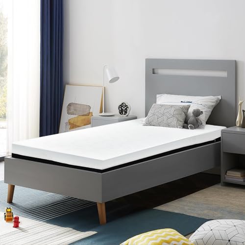 Twin XL Mattress Topper 4 Inch Gel Memory Foam Cooling Mattress Pad for College Dorm Bed, Double Sided Fabric Cover for Double Sided Use Bed Topper Comfort Support Pain Relief (Removable Soft Cover)