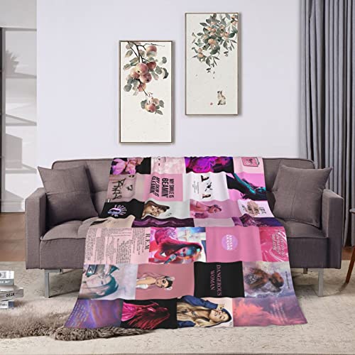 SERIZE Ultra-Soft Micro Fleece Blanket Cozy Lightweight Warm Throw Blanket Ariana Cat Girl Grande Sofa Blanket for Couch Bed Camping Travel Picnic Outdoor Kid Adults