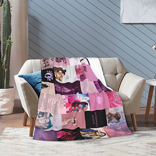 SERIZE Ultra-Soft Micro Fleece Blanket Cozy Lightweight Warm Throw Blanket Ariana Cat Girl Grande Sofa Blanket for Couch Bed Camping Travel Picnic Outdoor Kid Adults