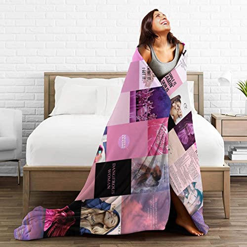 SERIZE Ultra-Soft Micro Fleece Blanket Cozy Lightweight Warm Throw Blanket Ariana Cat Girl Grande Sofa Blanket for Couch Bed Camping Travel Picnic Outdoor Kid Adults