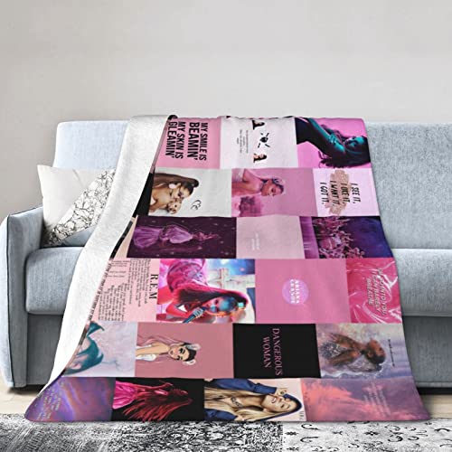 SERIZE Ultra-Soft Micro Fleece Blanket Cozy Lightweight Warm Throw Blanket Ariana Cat Girl Grande Sofa Blanket for Couch Bed Camping Travel Picnic Outdoor Kid Adults