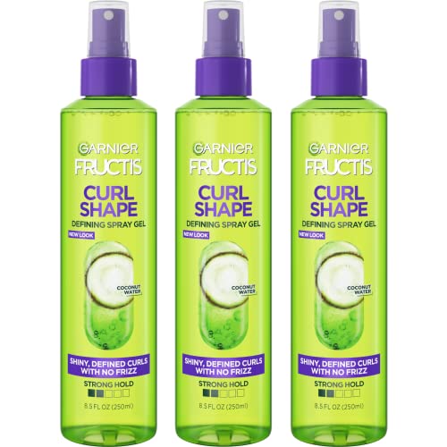 Garnier Fructis Style Curl Shape Defining Spray Gel for Curly Hair, 8.5 Fl Oz, Pack of 3
