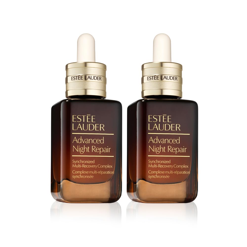 Estée Lauder Advanced Night Repair Duo Face Serum Synchronized Multi-Recovery Complex with Hyaluronic Acid & Peptides | Anti Aging & Hydrating, 1.7 Fl Oz (Pack of 2)