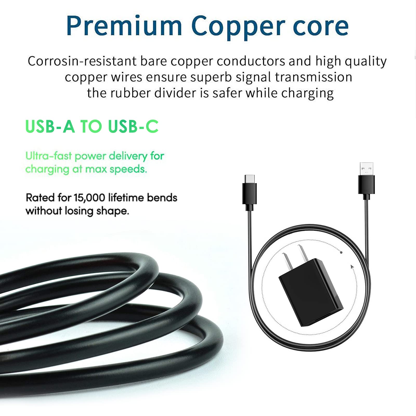 Wall Charger for ORORO Charger Omnipod 5 Omni pod 5 USB Charging Cable Cord Samsung TV Remote Charger Replacement Samsung Solar Cell Remote, Samsung Frame TV Remote,Rechargeable Heated Vest Power Cord