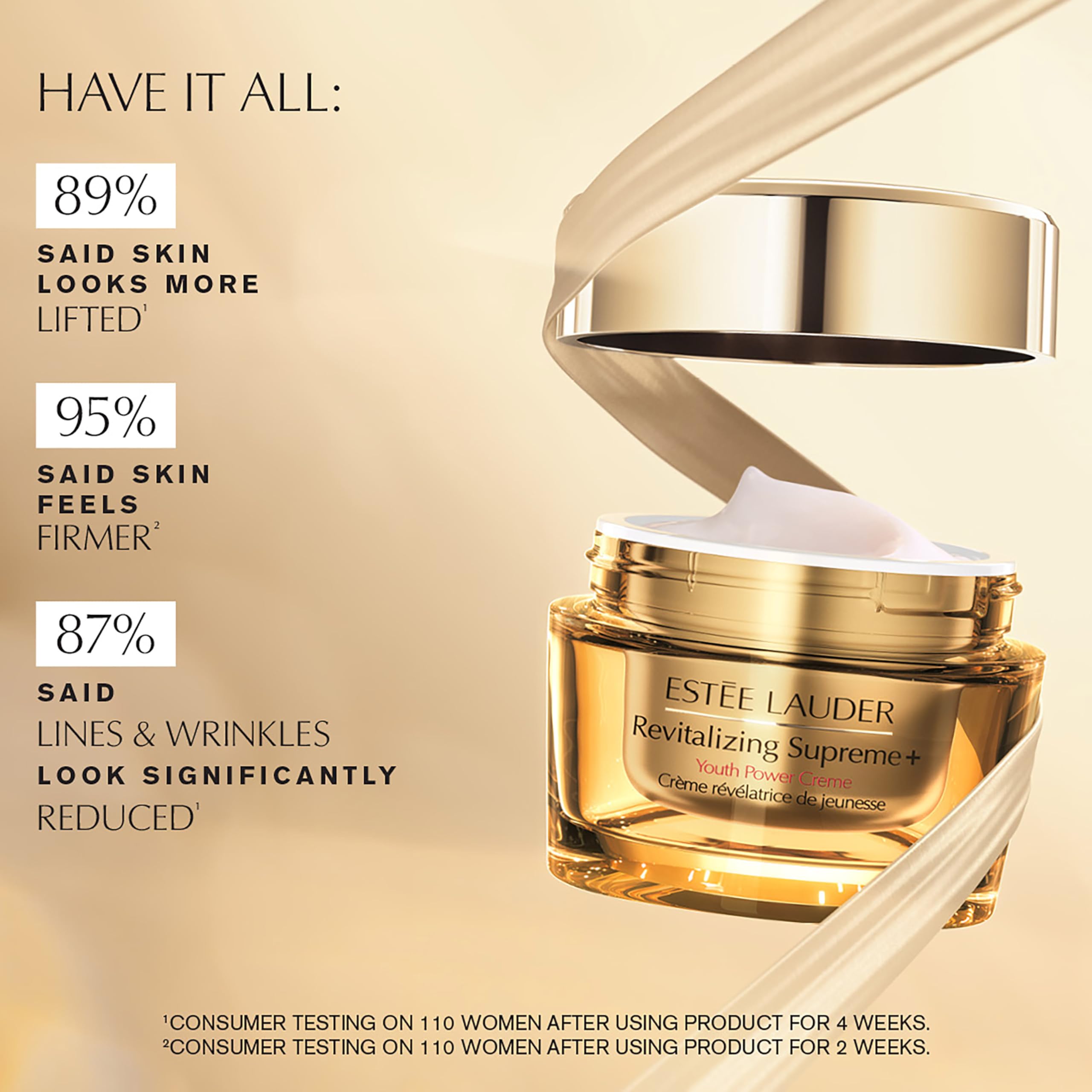 Estée Lauder Revitalizing Supreme+ Youth Power Cream Moisturizer with Hyaluronic Acid & Peptides | Anti-Aging