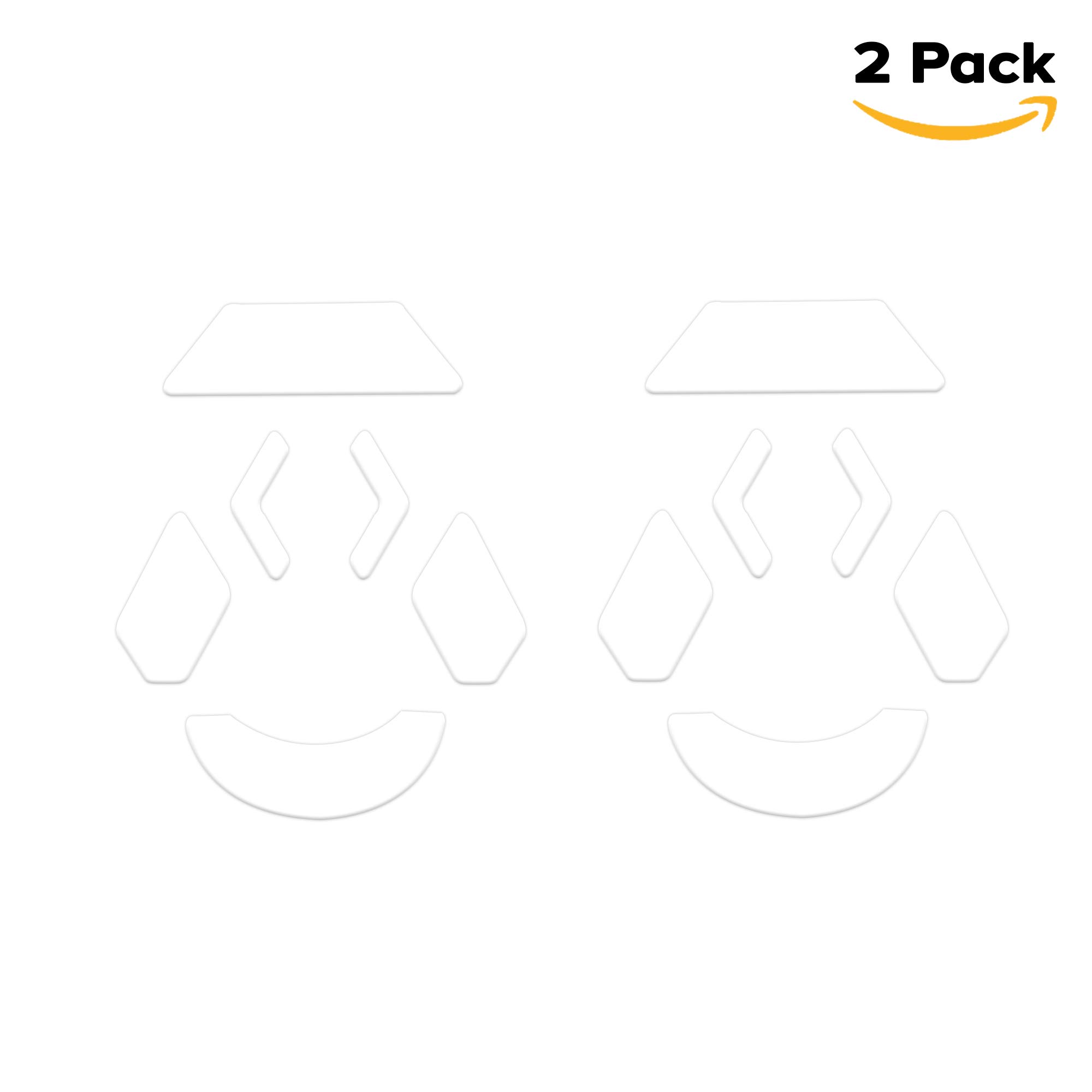 HYPERSLIDES 2Sets Rounded Curved Edges Mouse Feet, Skates, Pads for Logitech G903 Lightspeed, G903 Hero Gaming Mouse Feet Replacement (0.8mm, Smooth Glide, Pure White PTFE) Pro Performance Upgrade