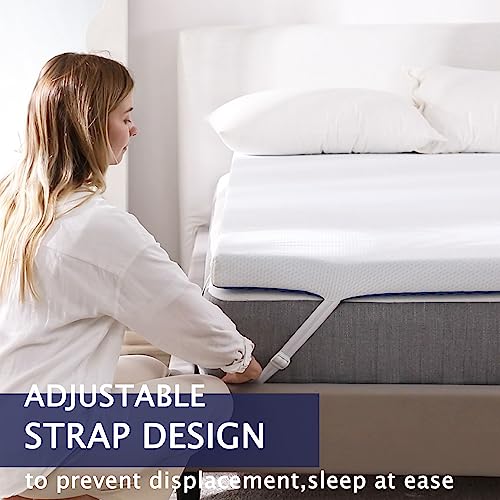 Memory Foam Mattress Topper Full Size, 3 Inch Thick Cooling Gel Topper, Foam Bed Topper with Soft Breathable Protector Cover, Top Mattress Pad CertiPUR-US Certified