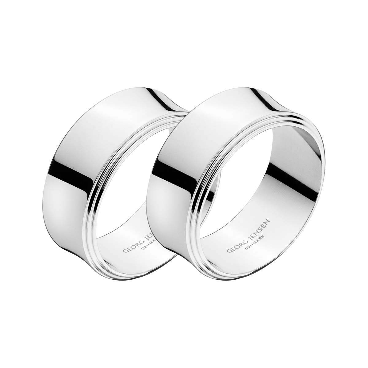 Georg Jensen Pyramid Stainless Steel Napkin Ring Set of 2, 1.57 inches