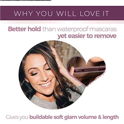 Blinc Amplified Tubing Mascara, Ultra-Longwearing Washable Mascara, Soft-Glam Volumizing, Lengthening and Defining Mascara, Gluten-Free and Cruelty-Free, Black, 9mL / 0.30 Fl. OZ