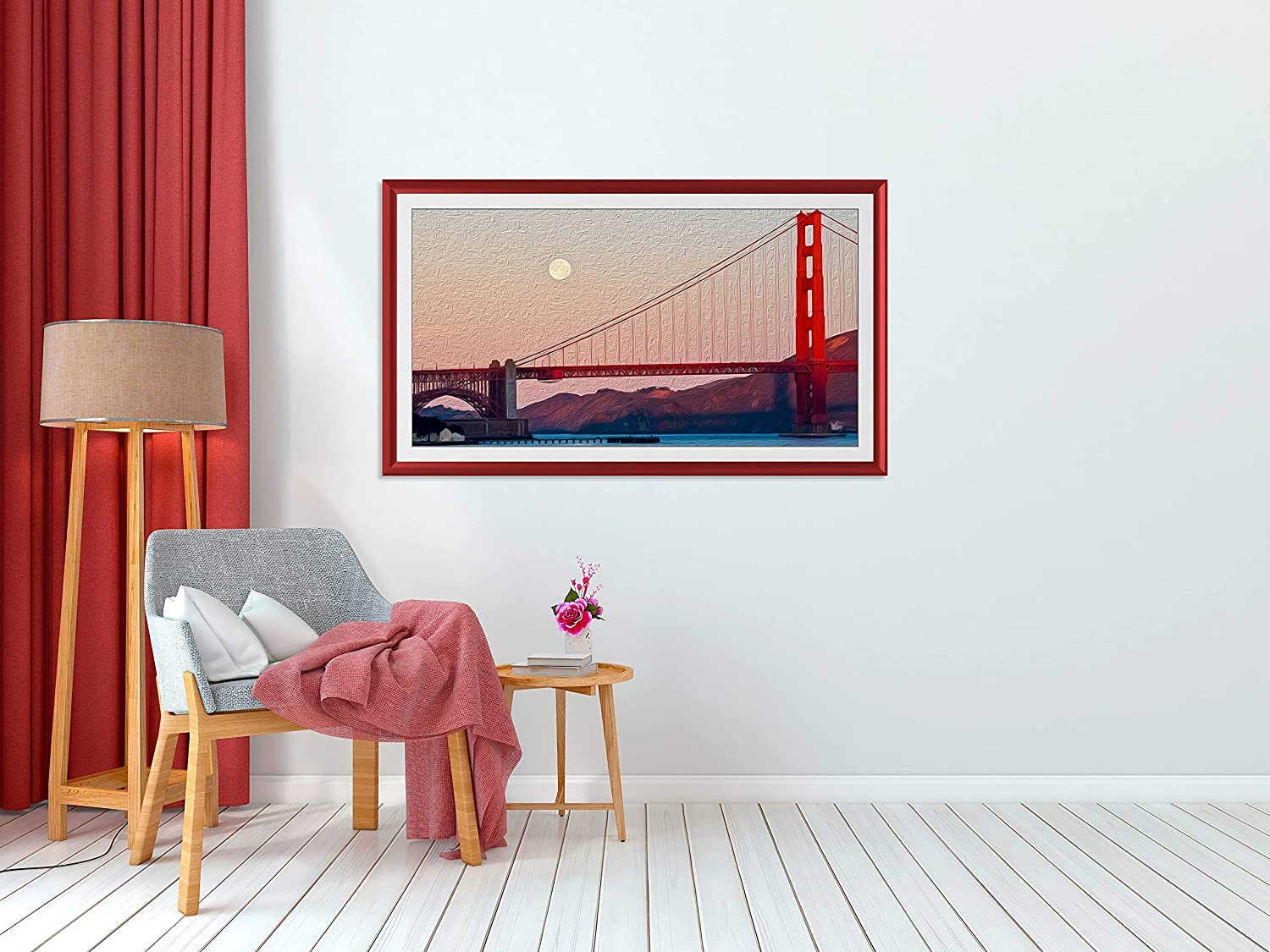Frame My TV Deco TV Frames Alloy Prismatic - Candy Red Bezel Compatible ONLY with Samsung The Frame TV (50", Fits 2021-2025 Frame TV)
