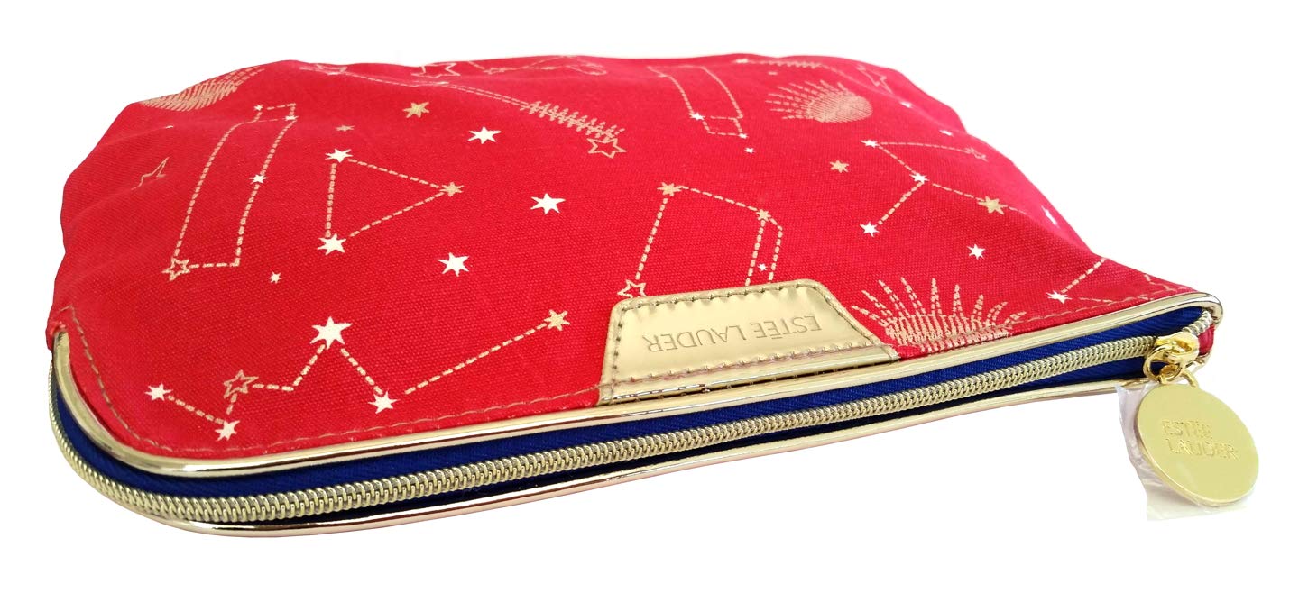 Estee Lauder Cosmetics Makeup Travel Bag (Zodiac/Horoscope Red Constellations)