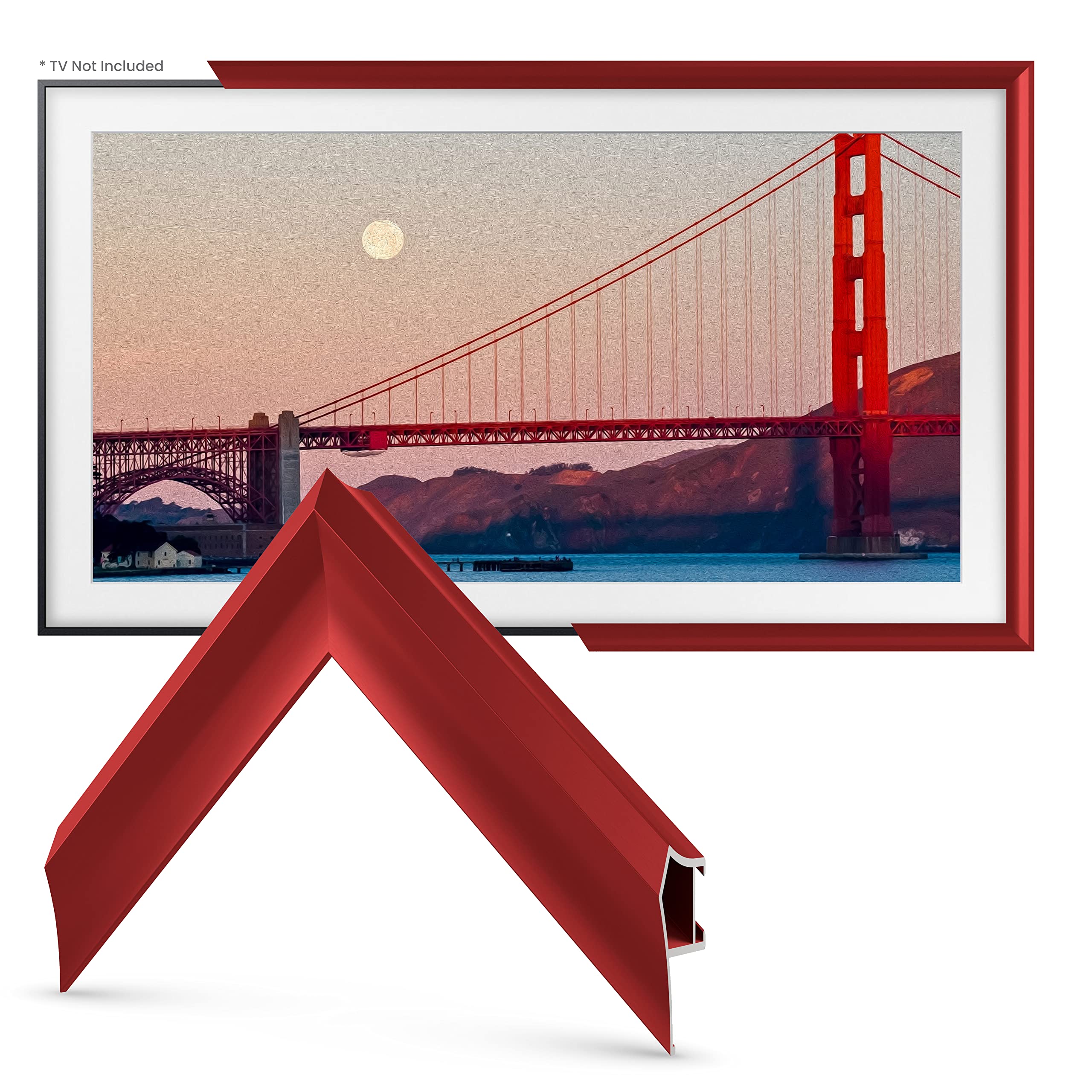 Frame My TV Deco TV Frames Alloy Prismatic - Candy Red Bezel Compatible ONLY with Samsung The Frame TV (50", Fits 2021-2025 Frame TV)