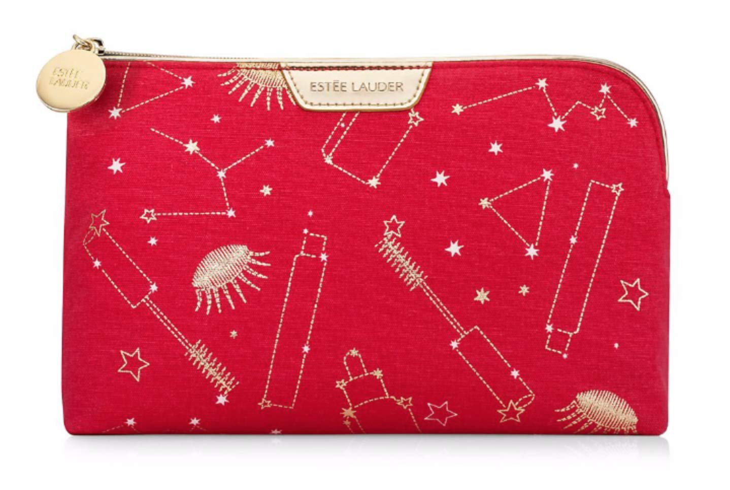 Estee Lauder Cosmetics Makeup Travel Bag (Zodiac/Horoscope Red Constellations)