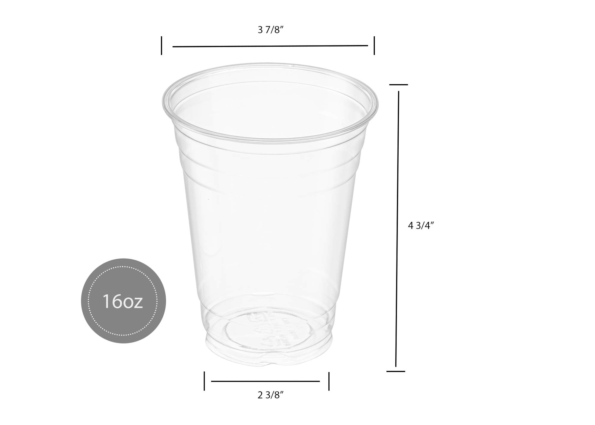 ELEGANT DISPOSABLES [50 Count] 16 Ounce Crystal Clear PET Cups for Iced Coffee, Cold Drinks, Slush, Smoothy's, Slurpee, Party's, Plastic Disposable Cups