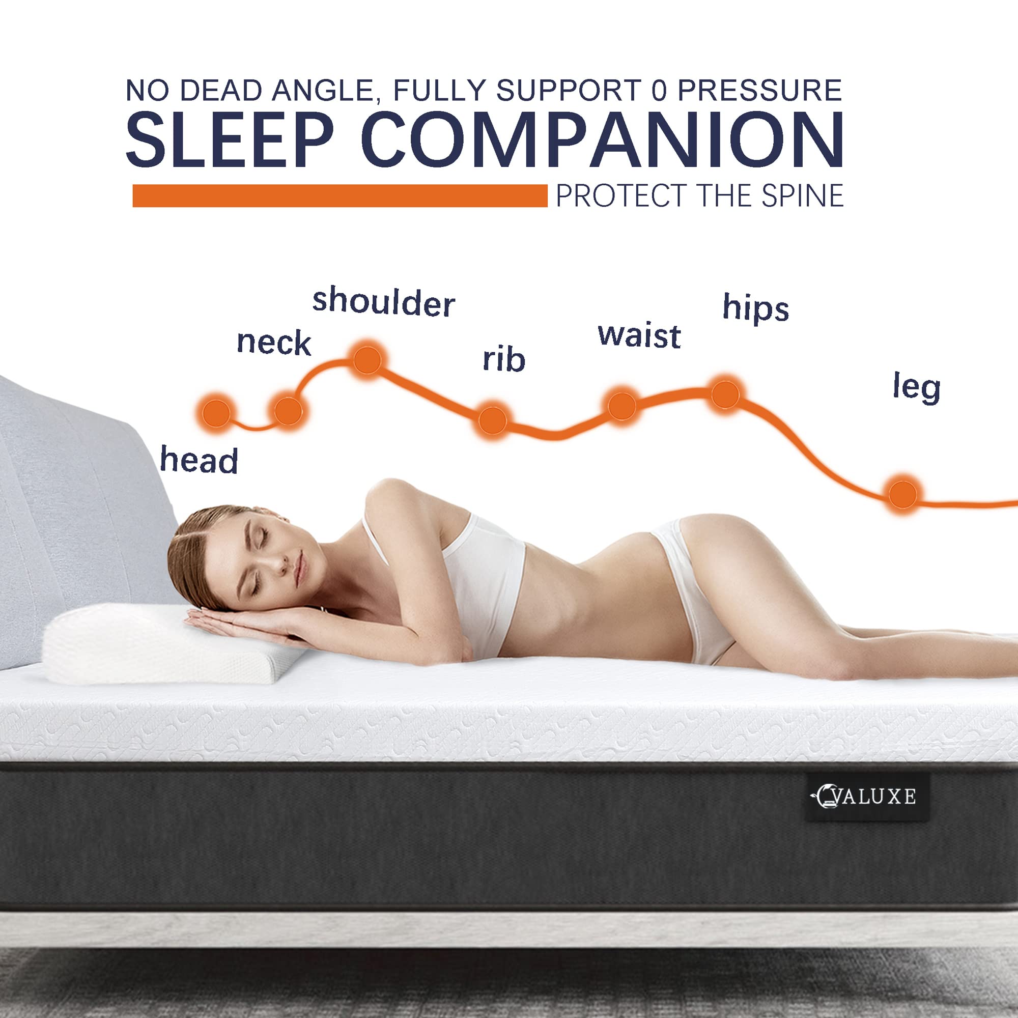 VALUXE 4 Inch Gel Memory Foam Mattress Topper King Size High Density Cooling Pad Pressure Relief Bed Topper (with Removable & Washable Bamboo Cover)