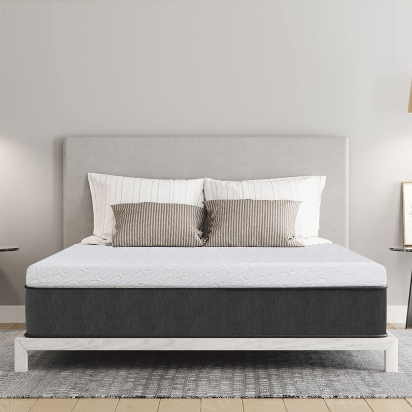 VALUXE 4 Inch Gel Memory Foam Mattress Topper King Size High Density Cooling Pad Pressure Relief Bed Topper (with Removable & Washable Bamboo Cover)