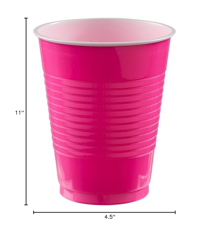 CUP 18OZ PL HI CT BRIGHT PINK (20/20)