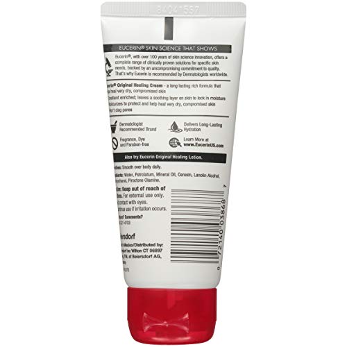 Eucerin Original Healing Cream - Fragrance Free, Rich Lotion for Extremely Dry Skin - 2 Ounce (Pack of 6)