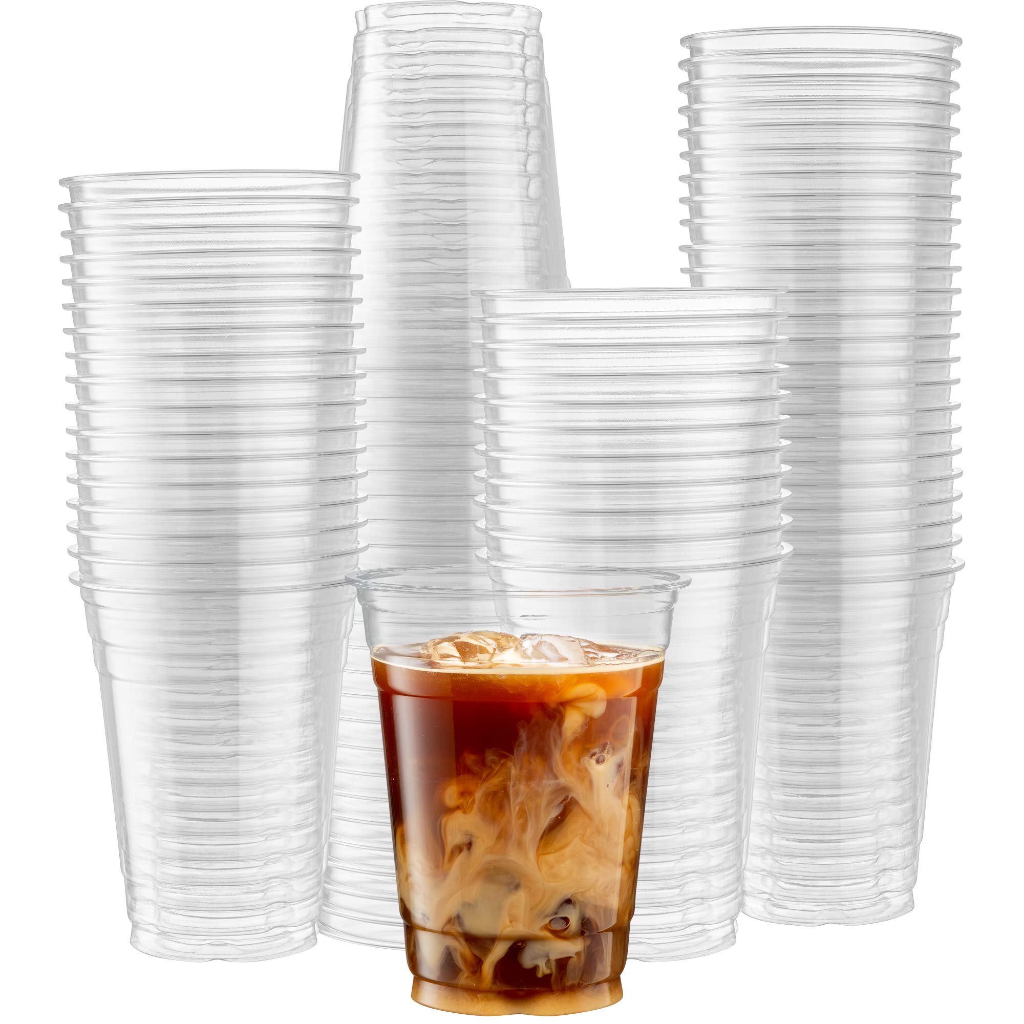 ELEGANT DISPOSABLES [50 Count] 16 Ounce Crystal Clear PET Cups for Iced Coffee, Cold Drinks, Slush, Smoothy's, Slurpee, Party's, Plastic Disposable Cups