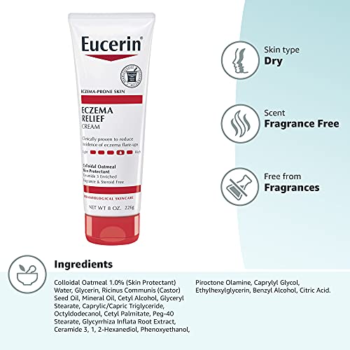 Eucerin Eczema Relief Cream - Full Body Lotion for Eczema-Prone Skin - 8 oz. Tube