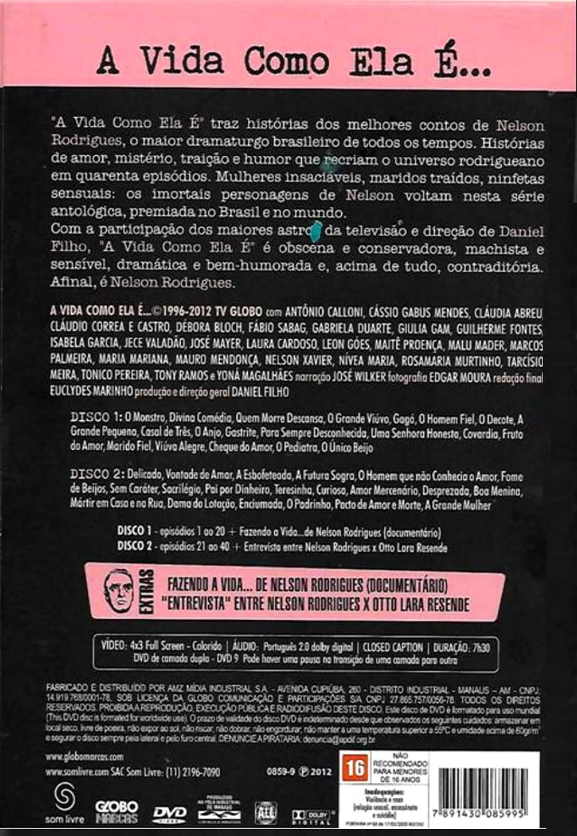 A Vida Como Ela E (TV Mini Series) (2 PCs) (Reedicao Em Homenagem Aos 100 Anos De Nelson Rodrigues)