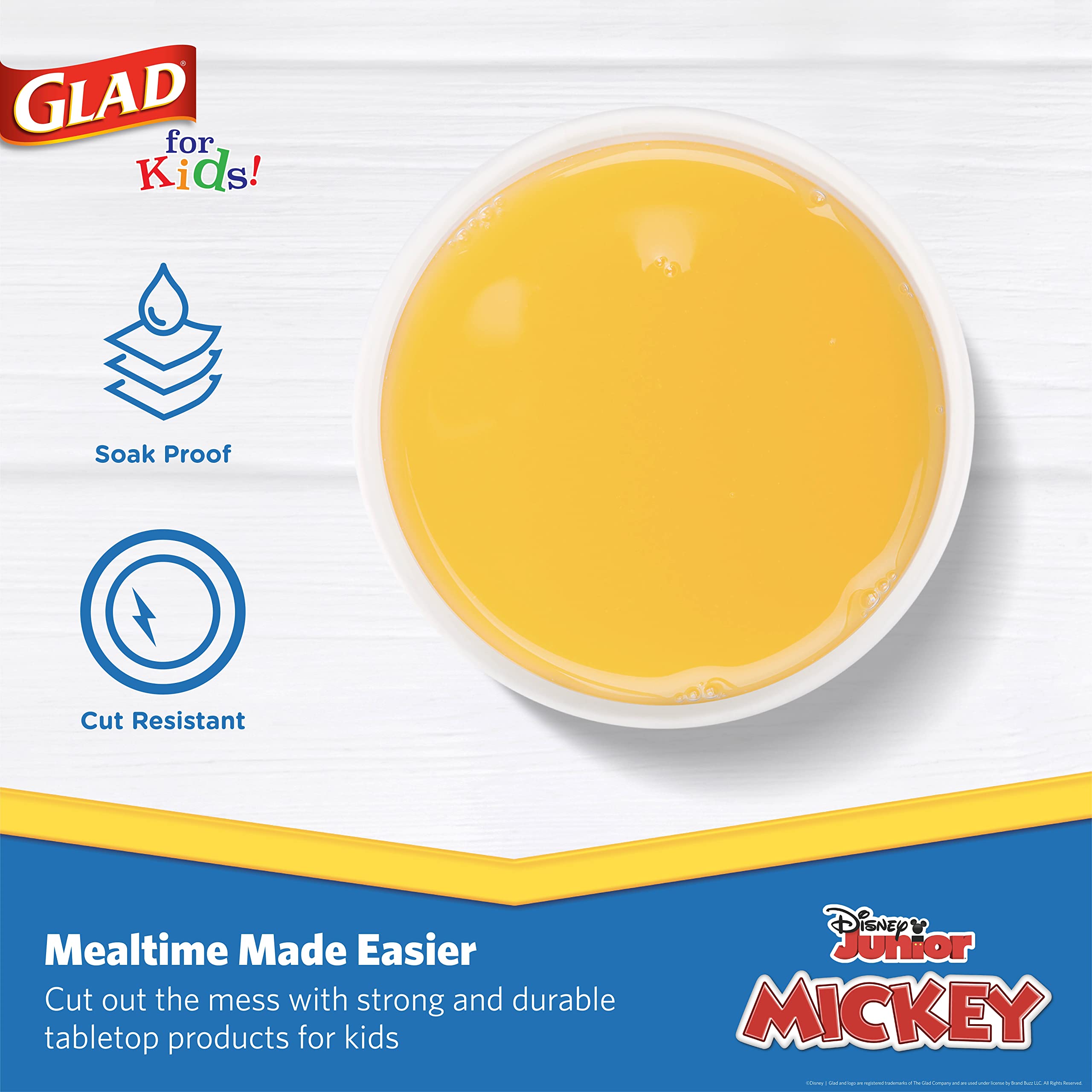 Glad for Kids Disney Mickey and Friends 9oz Snack Cups | Mickey Mouse Kids Cups for Everyday Use, 24 Ct