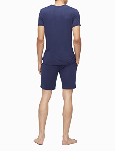Calvin Klein Men's Ultra-Soft Modern Modal Lounge Crewneck T-Shirt, Blue Shadow, Extra Large