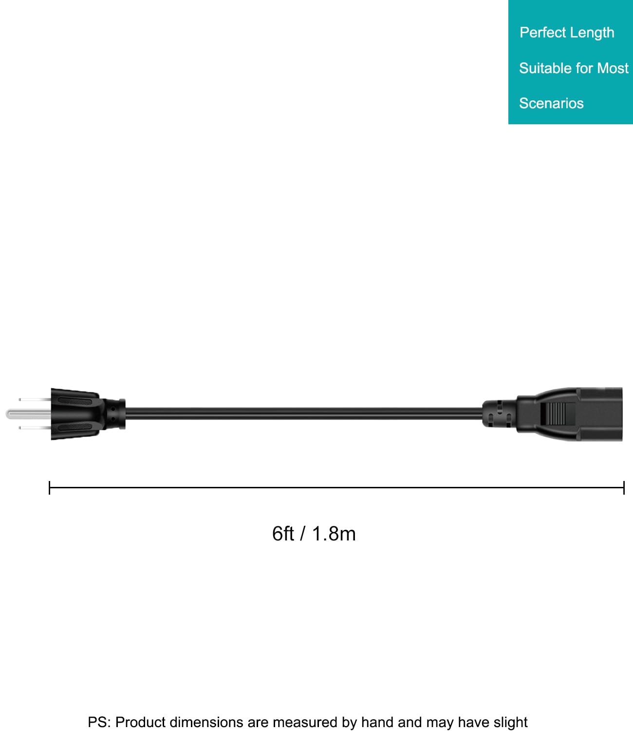 TV Power Cord Replacement for Vizio D/E/M Series LED Smart TV 3 Prong AC Cable 6 Feet