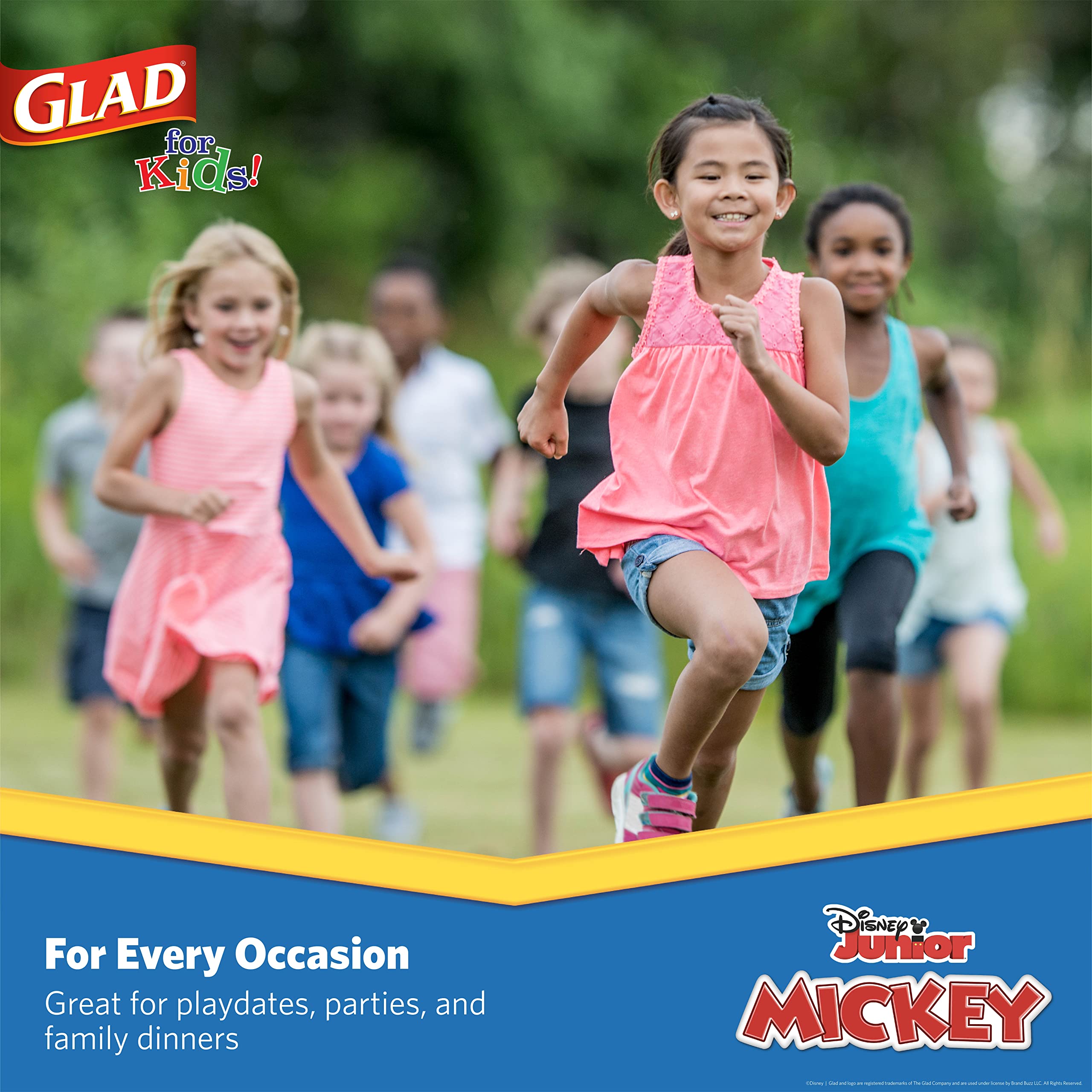 Glad for Kids Disney Mickey and Friends 9oz Snack Cups | Mickey Mouse Kids Cups for Everyday Use, 24 Ct