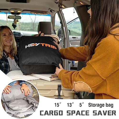 HEYTRIP SUV Inflatable Air Mattress for Car Camping, 4 Inch Thickened Car Camping Bed, Adjustable Firmness Sleeping Pad for 2 Persons (72 x 47 x 4 Inch, Light Grey)
