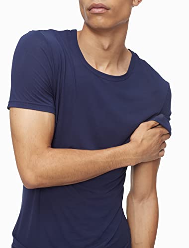 Calvin Klein Men's Ultra-Soft Modern Modal Lounge Crewneck T-Shirt, Blue Shadow, Extra Large