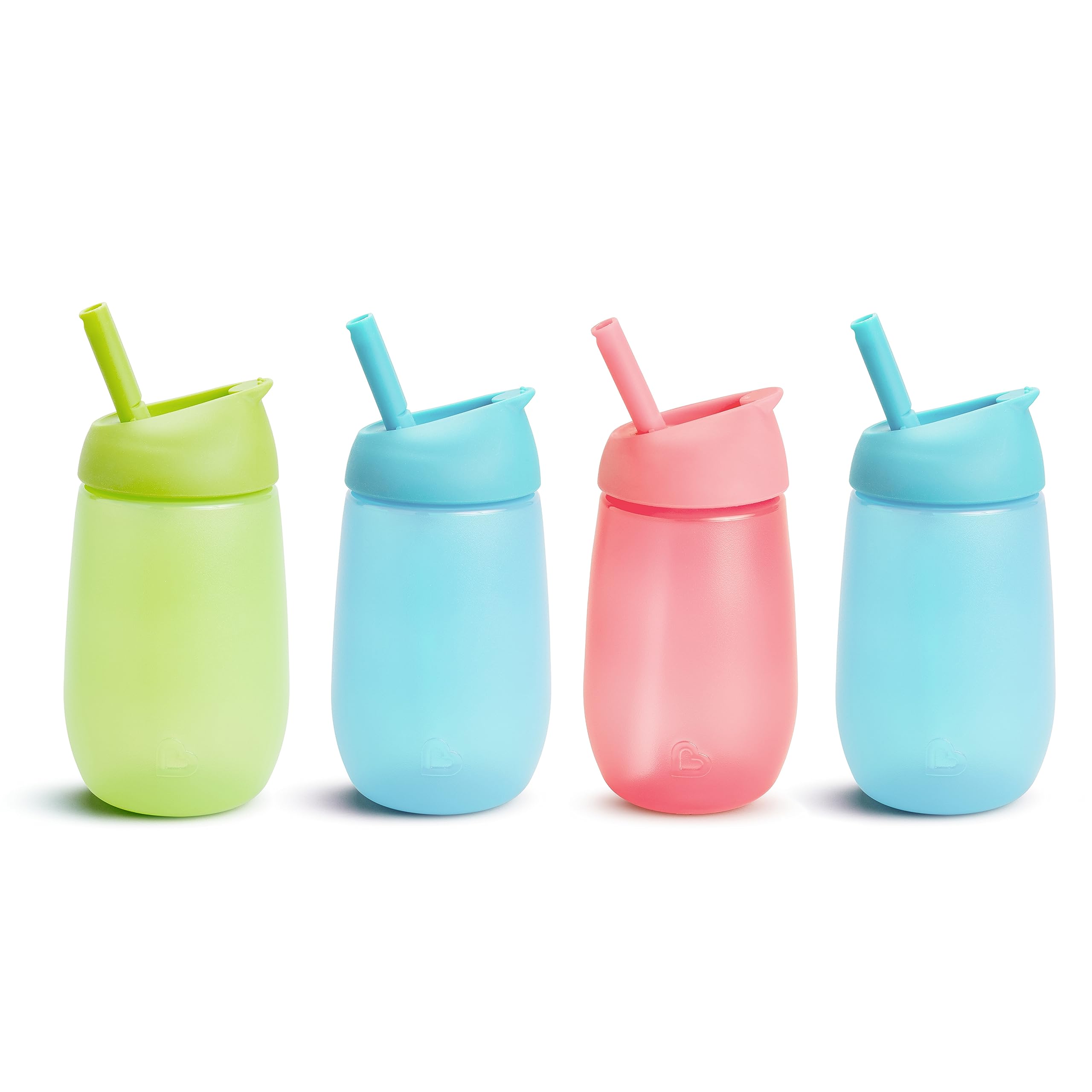 Munchkin® Simple Clean™ Toddler Sippy Cup with Easy Clean Straw, 10 Ounce, 4 Pack, Blue/Green/Pink