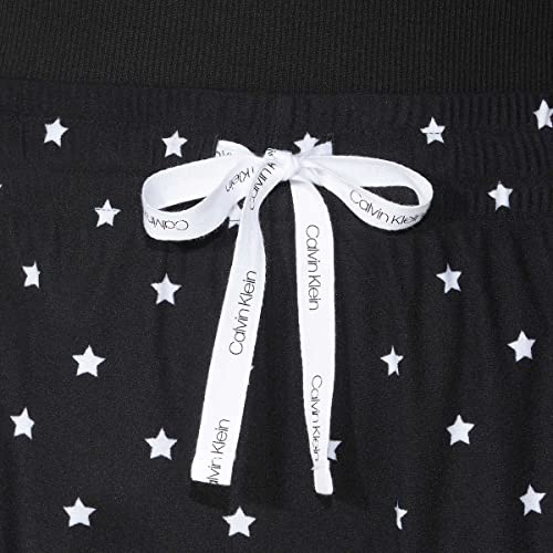 Calvin Klein Womens 2 Piece Fleece Pajama Set Black