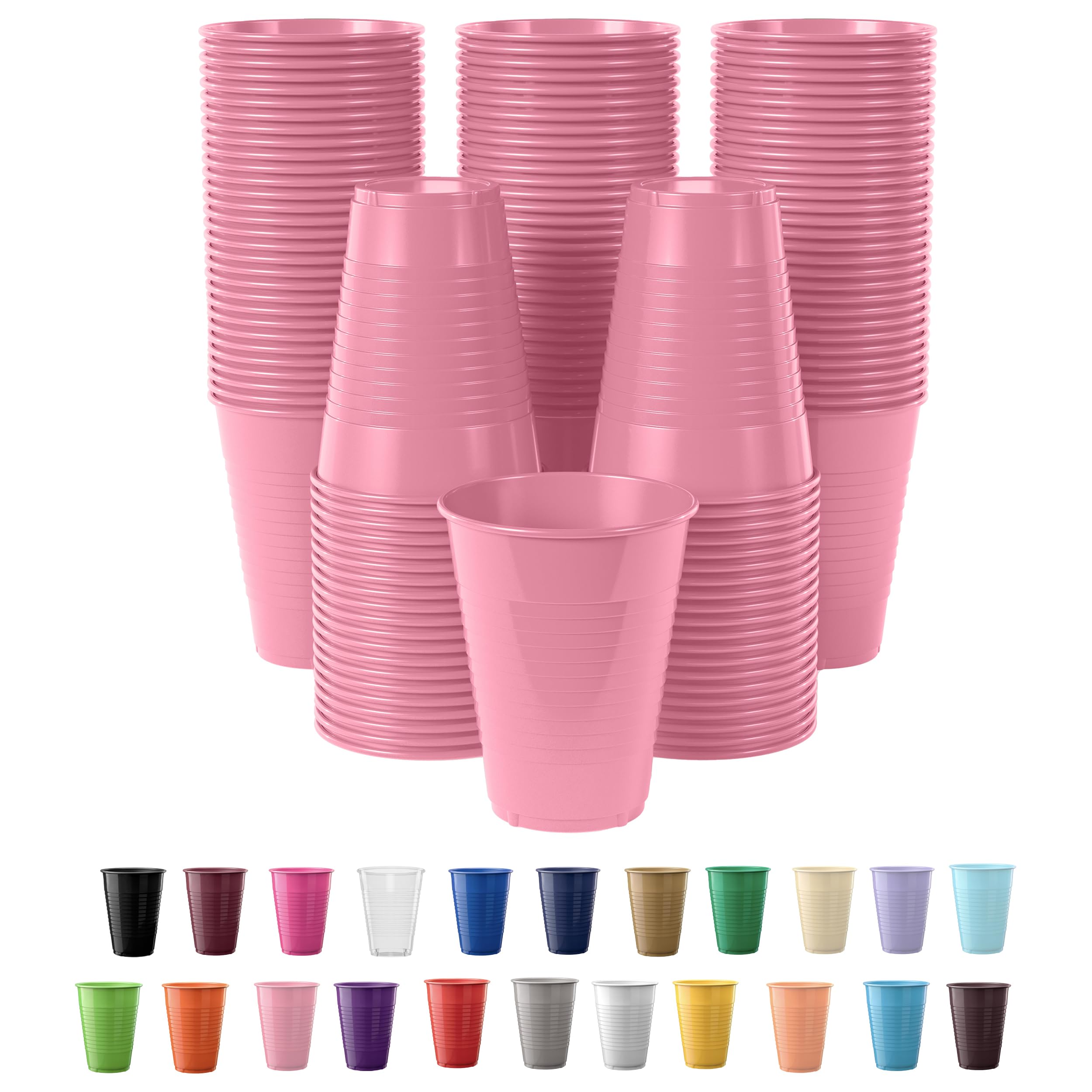 Exquisite Pink Party Cups - 50 Pack, 12 oz Each | Perfect for Celebrations