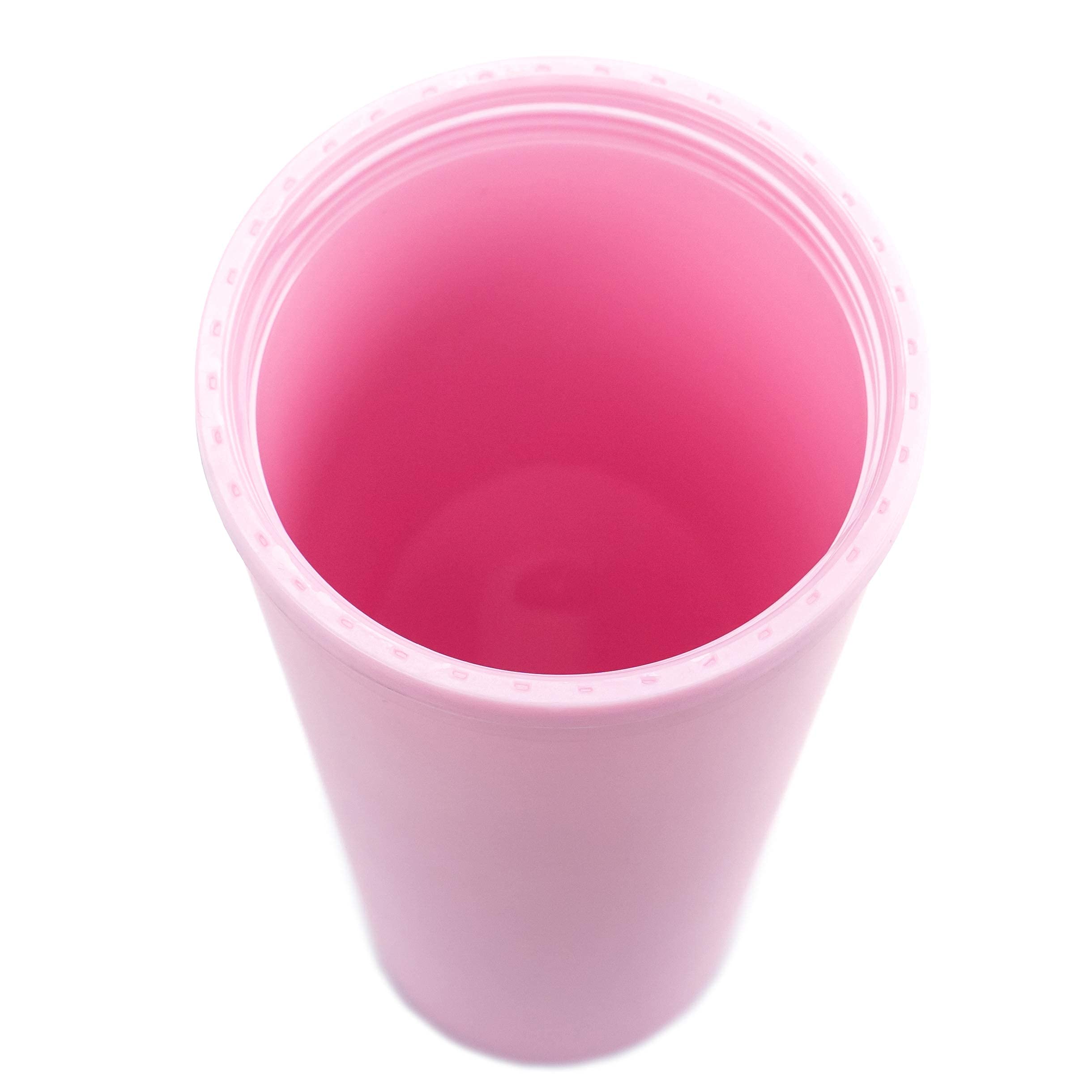 STRATA CUPS Classic Tumblers with Lids and Straws (8 pack) - 22oz Matte Pastel Colored Acrylic Tumblers with Lids and Straws, Double Wall Tumbler Bulk, Reusable Cup with Straw Cleaner (Pink)