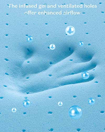 BedStory Memory Foam Mattress Topper Full - 4 Inch Gel Infused Bed Toppers - High Density Foam and Premium Soft Cover, CertiPUR-US Certified