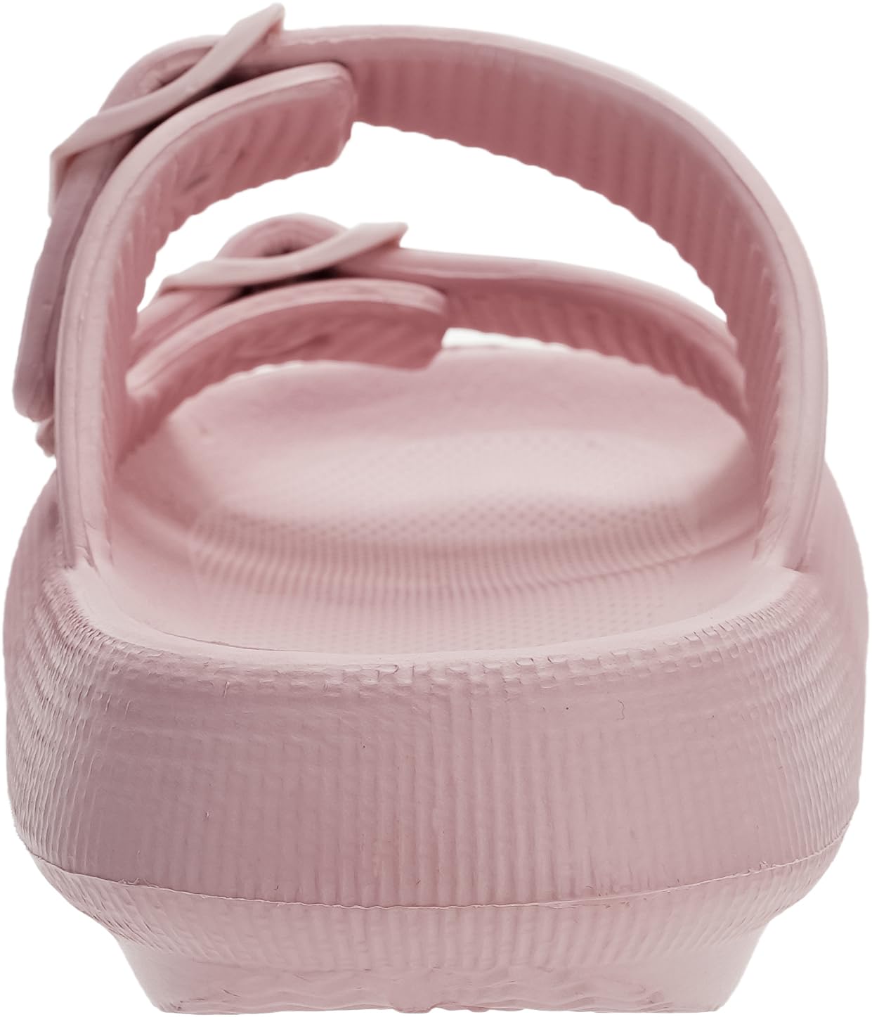 WHITIN Shower Slides Women Men Platform Thick Sole Comfortable Adjustable Double Buckle Slippers Open Toe Massage Sandles Female Bathroom Soft Pillow Sandals Pink