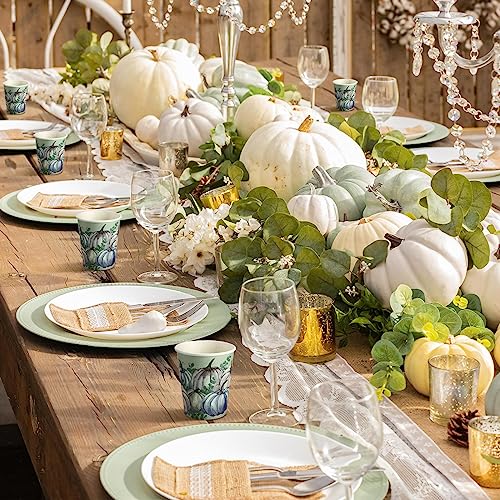 Umigy 100 Pcs 9 oz Fall Disposable Paper Cups Pumpkin Cup Thanksgiving Party Supplies Pumpkin Maple Leaves Cups for Coffee Juice Hot Cold Drink Thanksgiving Decorations(Simple Pumpkin)