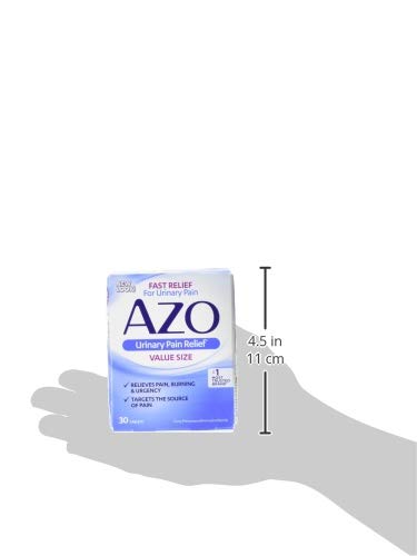 AZO Urinary Pain Relief, Dietary Supplement, Contains 95 mg Phenazopyridine Hydrochloride The #1 Ingredient Prescribed by Doctors Pharmacists Specifically for Urinary Discomfort†, 30 Count