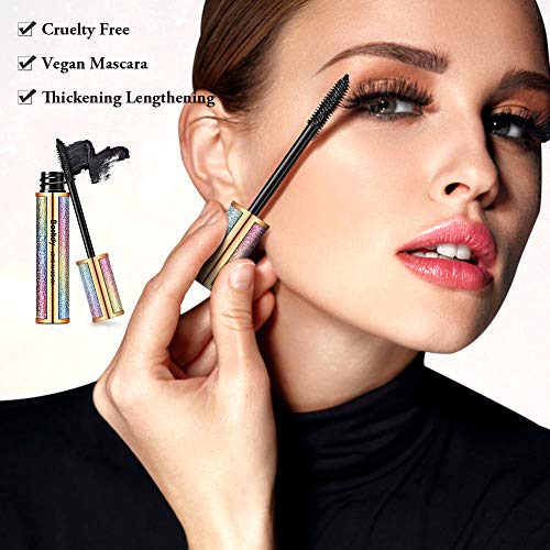 Bestidy 4D Silk Fiber Lash Mascara,Natural Waterproof Smudge-proof Mascara,Thickening Lengthening Mascara No Clumping, No Smudging Lasting All Day