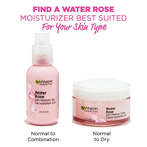Garnier SkinActive 24H Moisture Cream with Rose Water and Hyaluronic Acid, Face Moisturizer, For Normal to Dry Skin, 1.7 Fl Oz