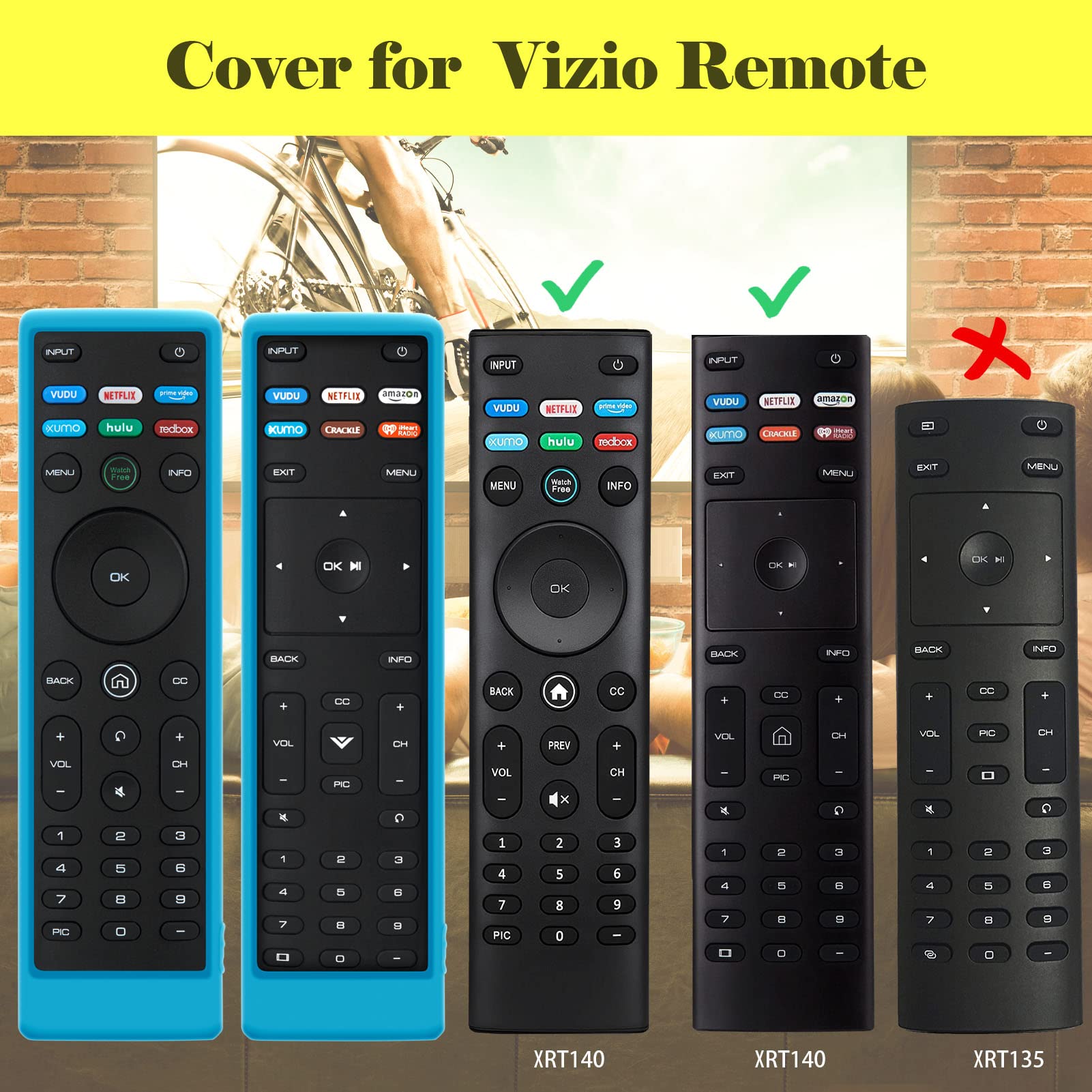 Cover for Vizio Remote, Compatible with Vizio Remote Case XRT136 / XRT140 D Series Universal Smart TV Control Replacement Silicone Skin Sleeve Glow in The Dark