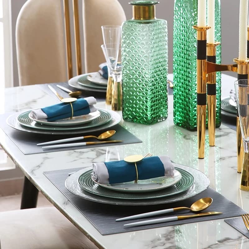 WFHTU Patterns Porcelain Tableware Set Plate Tableware Dinnerware Tableware Cutlery Set Glass Dinner Service