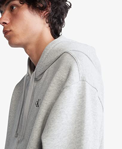 Calvin Klein Men's Relaxed Fit Archive Logo Fleece Full Zip Hoodie, Heroic Grey Heather, Large