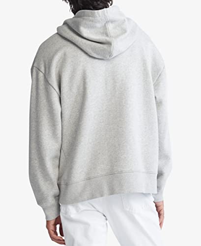 Calvin Klein Men's Relaxed Fit Archive Logo Fleece Full Zip Hoodie, Heroic Grey Heather, Large