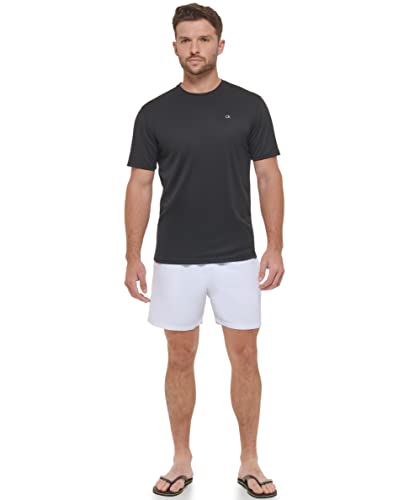 Calvin Klein Men's Standard Light Weight Quick Dry Short Sleeve 40+ UPF Protection, Black, X-Large
