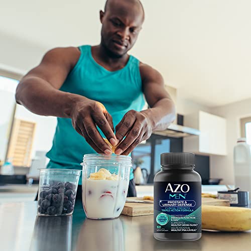 AZO Men Prostate and Urinary Defense, Clinical Strength Prostate Supplement for Men, Promotes Healthy Prostate Function and Size*, Supports Healthy Urine Flow*, 60 Count