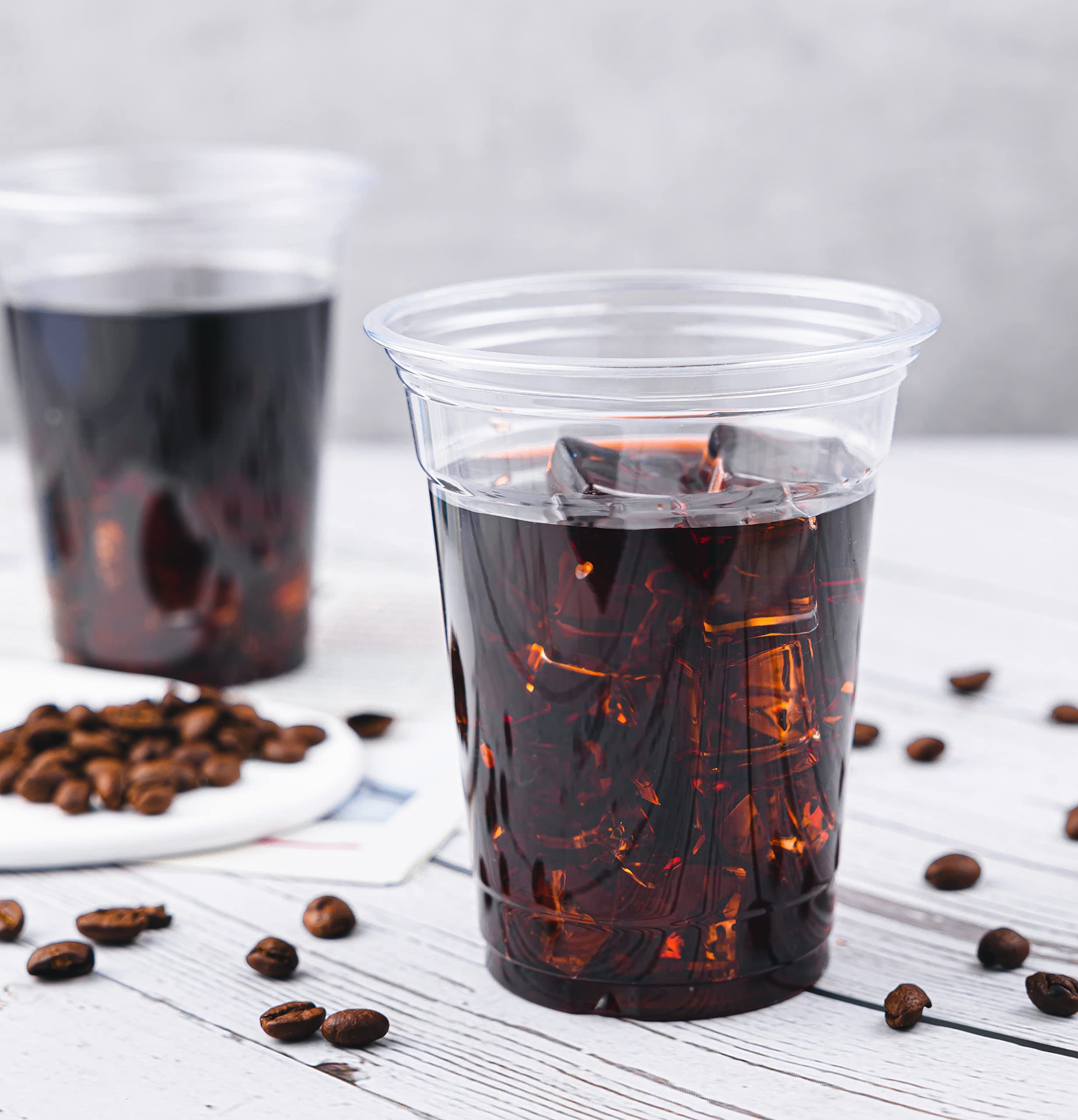 Lullaby 200 Pack Disposable Clear Solo Cups, 12oz Crystal Clear Plastic Cups Bulk, PET Drinking Cup for Water, Juice, Soda, Ice Coffee, Ideal for Party, Wedding and Daily Use